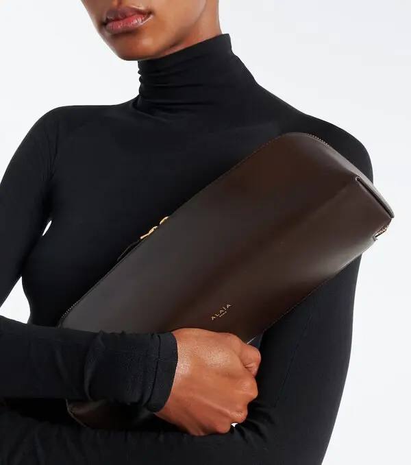 Alaïa Delta Small Leather Clutch