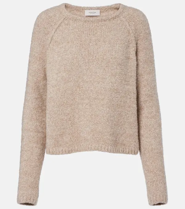 Agnona Cashmere, Silk, And Wool Sweater - Beige