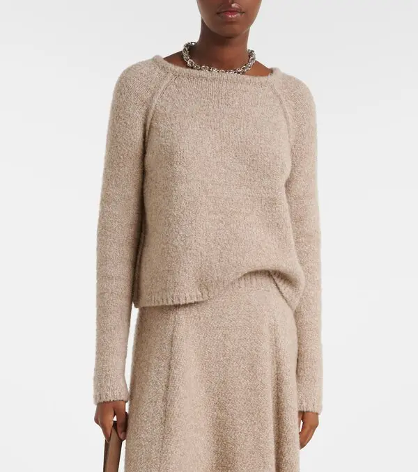 Agnona Cashmere, Silk, And Wool Sweater - Beige