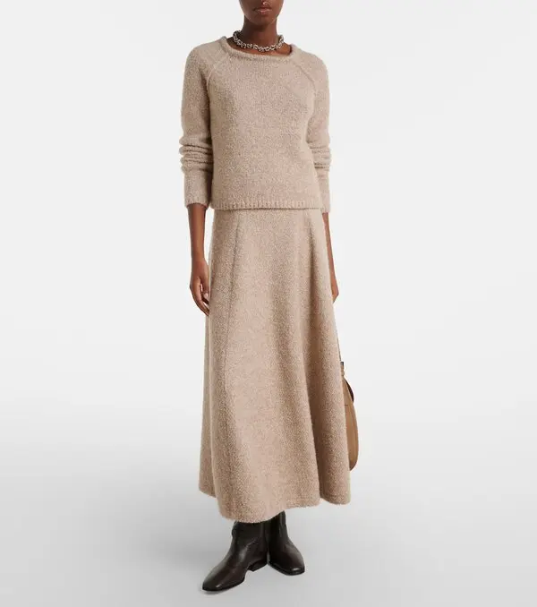 Agnona Cashmere, Silk, And Wool Sweater - Beige
