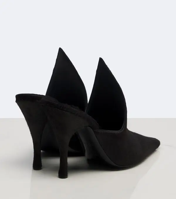 Alaïa Calf Hair Pointed Toe Mules