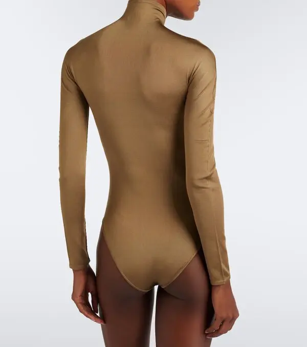 Alaïa Turtleneck Silk-blend Bodysuit
