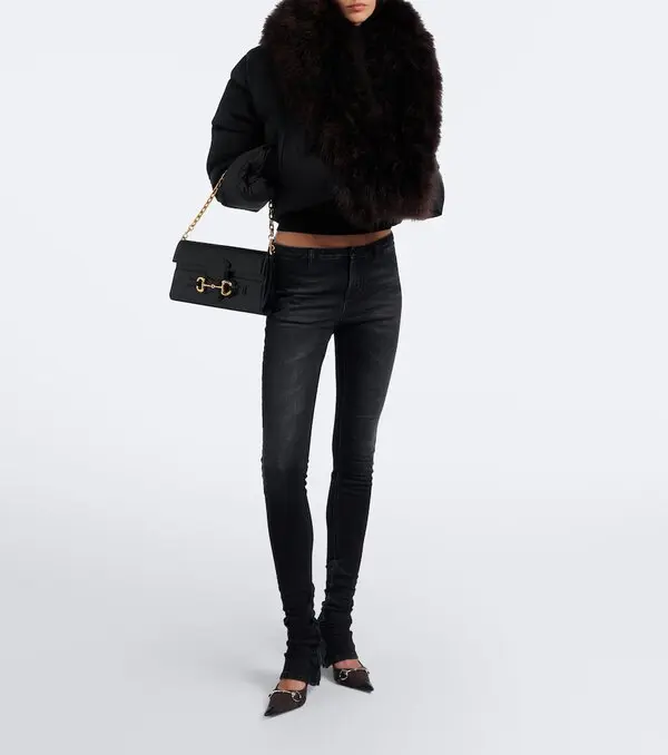 Gucci Donna Gg Canvas Leather-trimmed Pumps - Brown