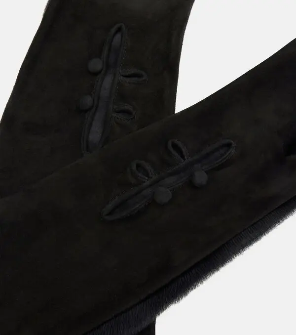 Alaïa Calf Hair And Suede Gloves