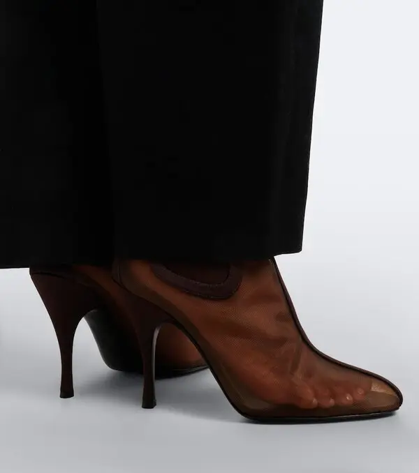 Alaïa Mesh Ankle Boots - Brown