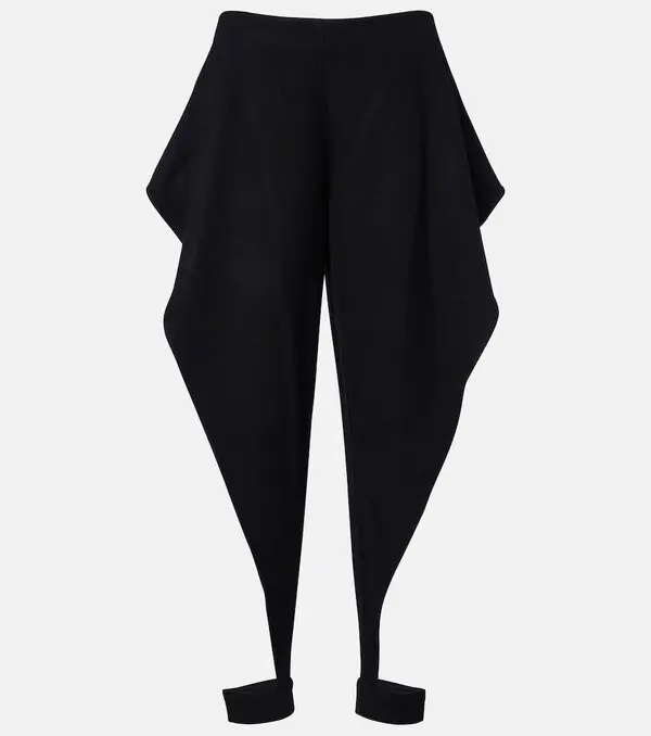Alaïa Draped Wool-blend Pants - Black