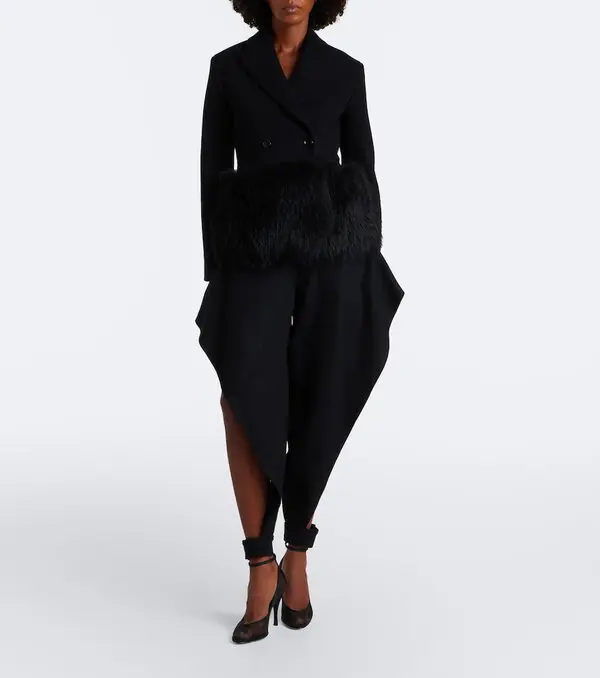 Alaïa Draped Wool-blend Pants