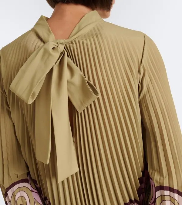 La DoubleJ Kells Swirl Pleated Crepe De Chine Mini Dress
