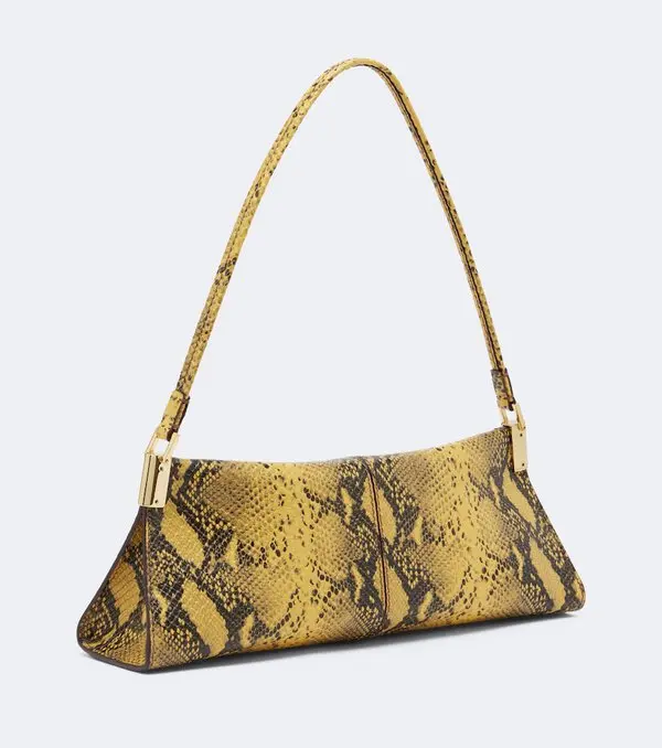 Balmain Snake-effect Leather Shoulder Bag