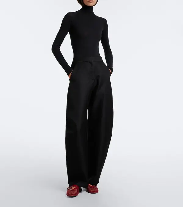 Alaïa Croc-effect Fishnet Ballet Flats