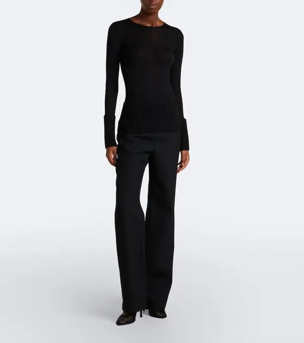 Alaïa Wool Straight Leg Trousers