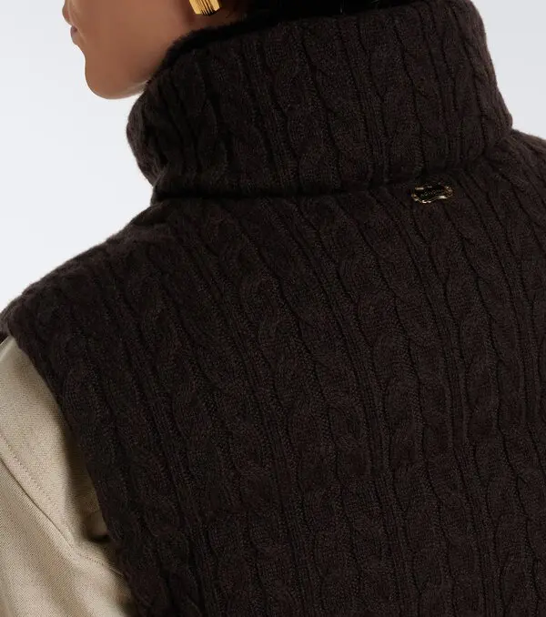 Agnona Cable-knit Cashmere Puffer Vest - Brown