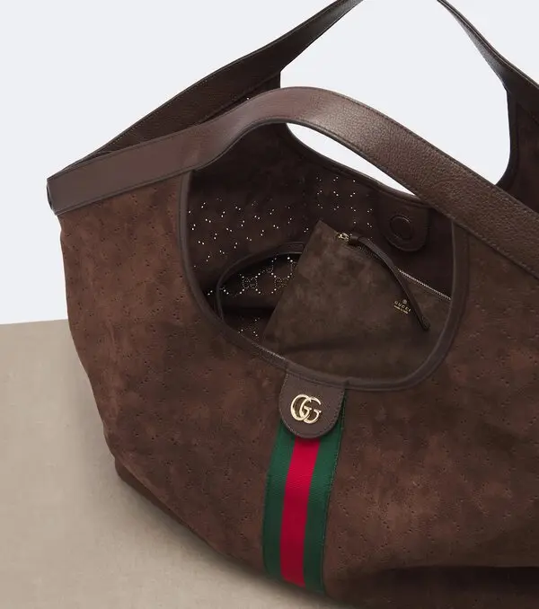 Gucci Giglio Large Suede Tote Bag