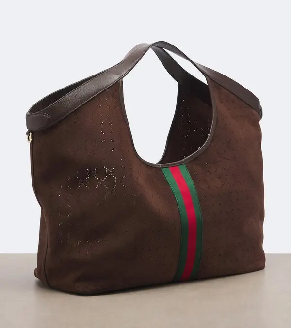 Gucci Giglio Large Suede Tote Bag