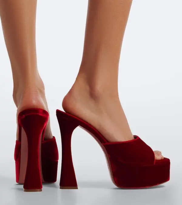Amina Muaddi Dalida Velvet Mules