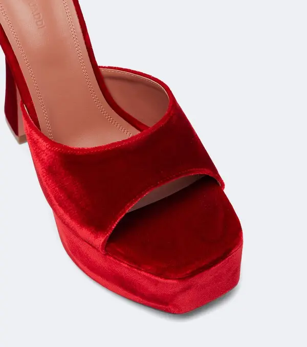 Amina Muaddi Dalida Velvet Mules
