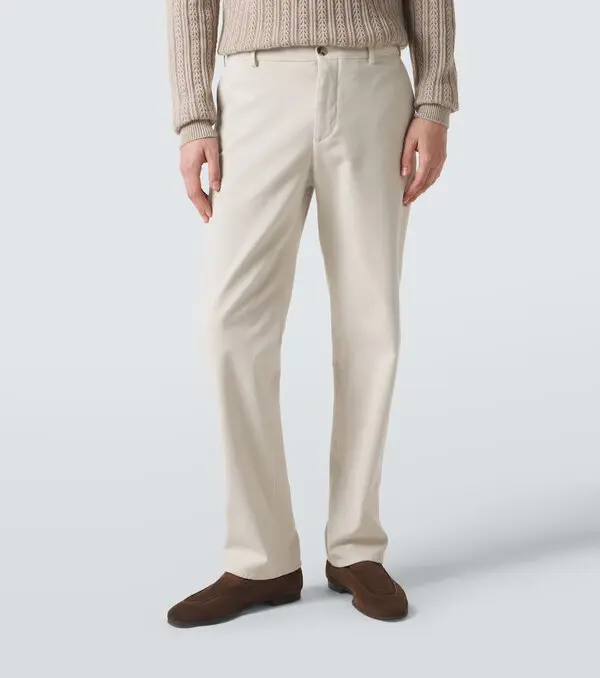 Agnona Cotton-blend Chinos - White