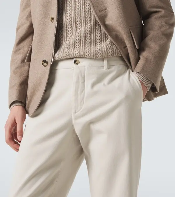 Agnona Cotton-blend Chinos - White