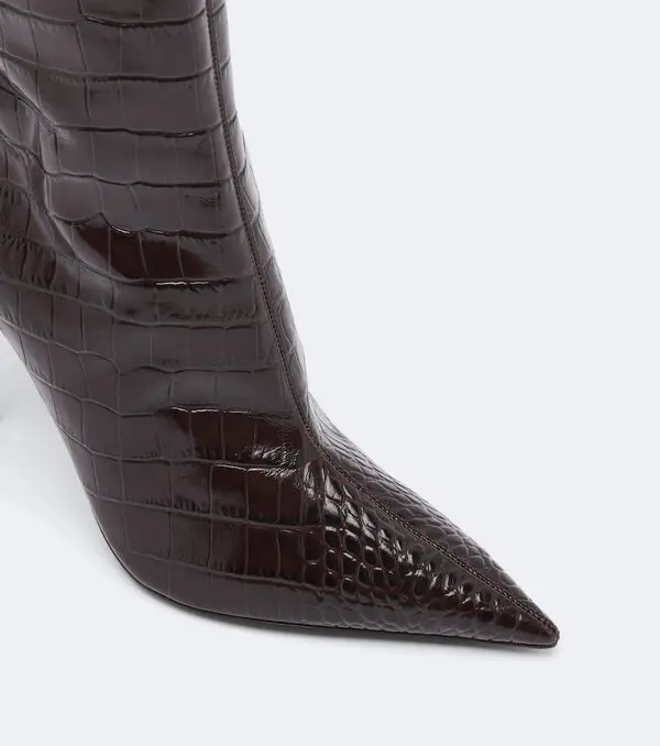 Paris Texas Vera Croc-effect Leather Knee-high Boots