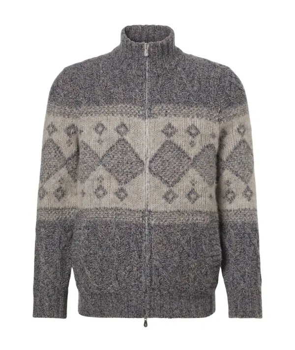Brunello Cucinelli Fair Isle Cardigan - Blue