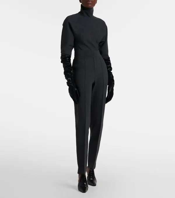 Alaïa Knitted Wool-blend Tapered Pants