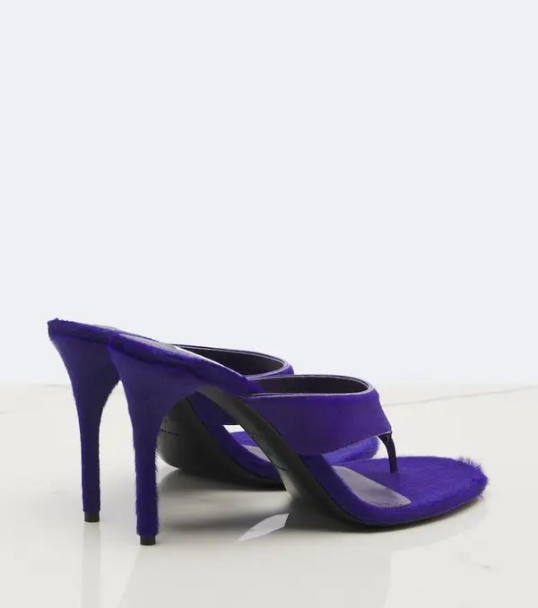 Alaïa Infra Calf Hair Thong Sandals