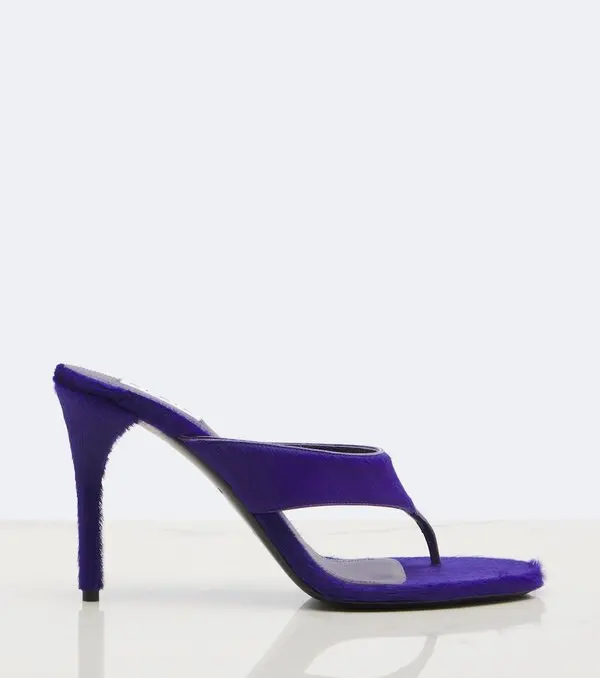 Alaïa Infra Calf Hair Thong Sandals