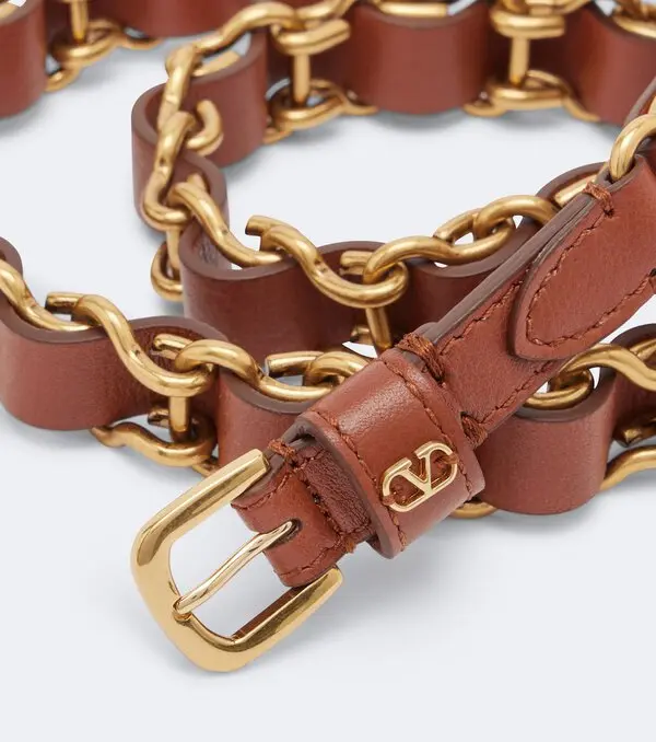 Valentino Garavani Vlogo Chain And Leather Belt