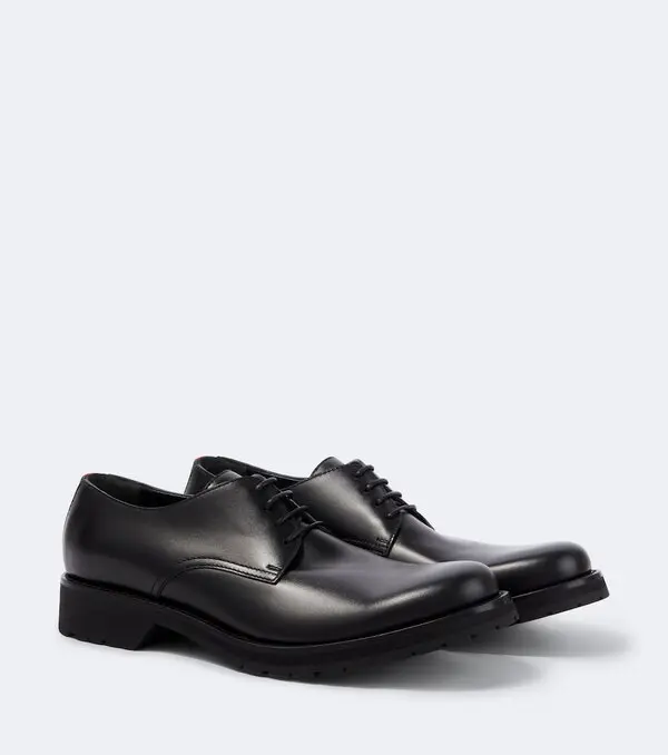 Gucci Leather Derby Shoes - Black