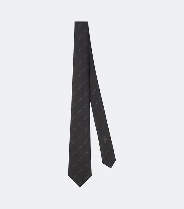 Gucci Logo Silk Tie - Black