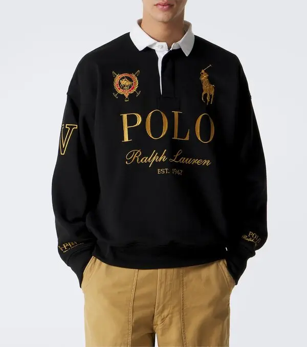 Polo Ralph Lauren Logo Cotton-blend Fleece Polo Sweater