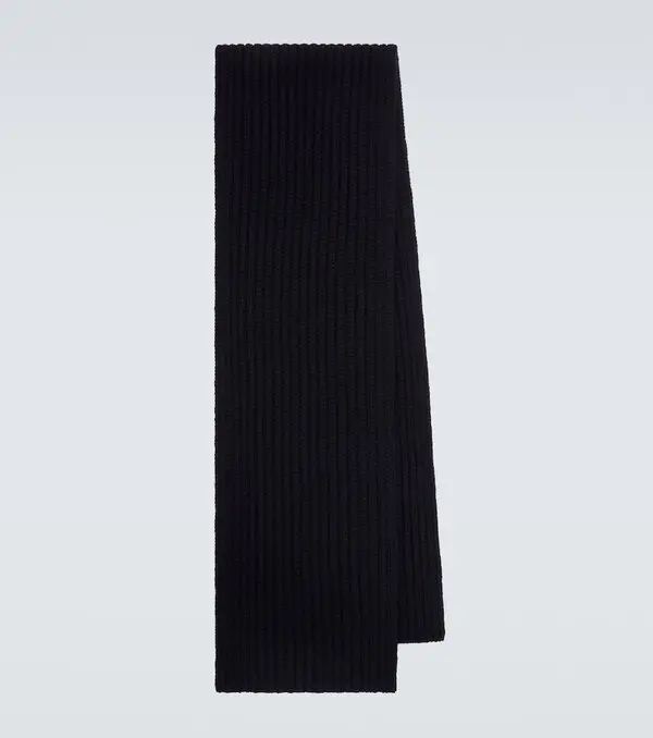 Agnona Ribbed-knit Cashmere Scarf - Blue