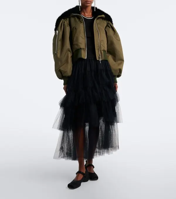 Simone Rocha Embellished Pointelle-knit Cotton Top