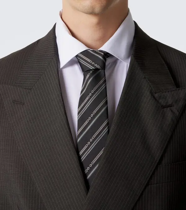 Gucci Horsebit Striped Silk Tie