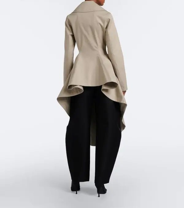 Alaïa Asymmetric Cotton Poplin Coat