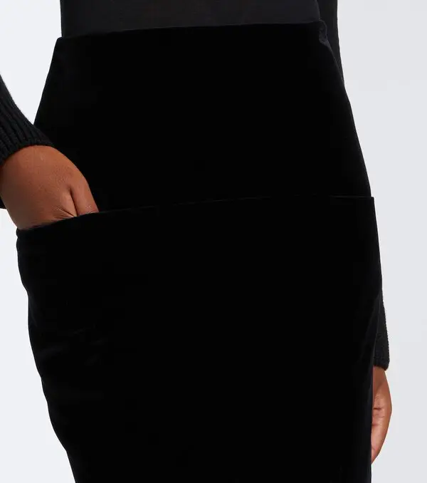 Alaïa Cotton Velvet Maxi Skirt