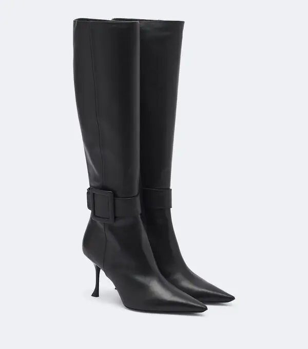 ROGER VIVIER Viv Ville Leather Knee-high Boots