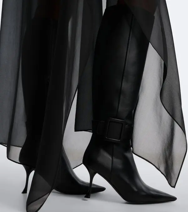 ROGER VIVIER Viv Ville Leather Knee-high Boots