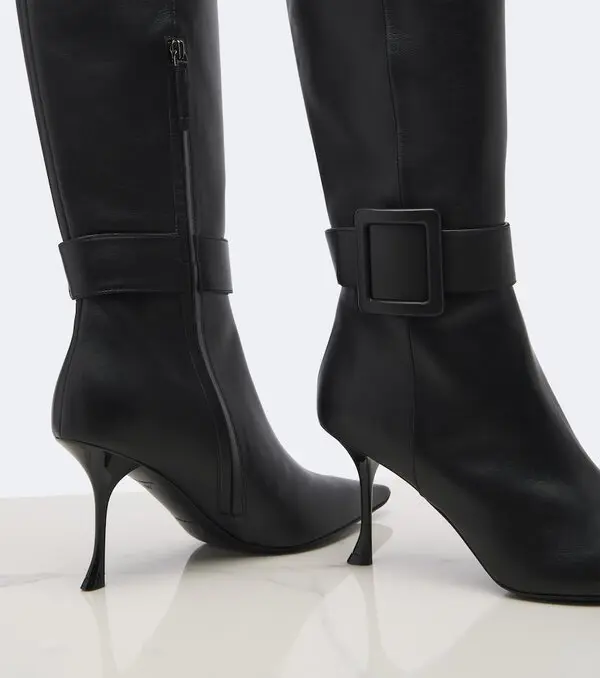 ROGER VIVIER Viv Ville Leather Knee-high Boots
