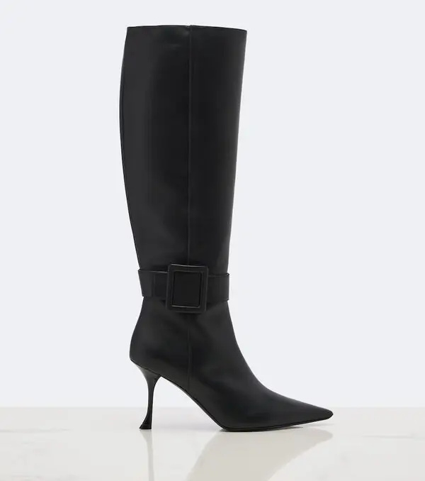 ROGER VIVIER Viv Ville Leather Knee-high Boots
