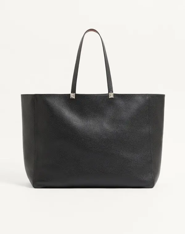 Valentino Garavani Rockstud Tote In Reversible Elk Print Calfskin