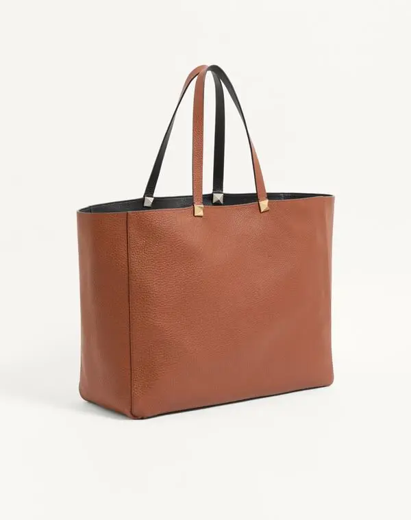 Valentino Garavani Rockstud Tote In Reversible Elk Print Calfskin