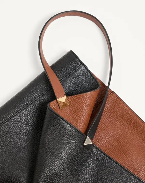 Valentino Garavani Rockstud Tote In Reversible Elk Print Calfskin