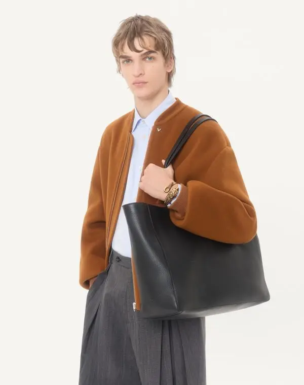 Valentino Garavani Rockstud Tote In Reversible Elk Print Calfskin