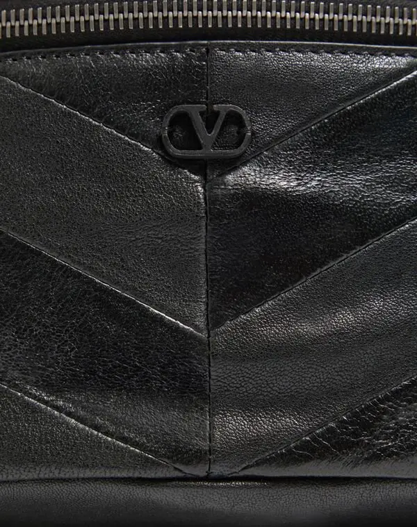 Valentino Garavani Jean Bum Bag In Patchwork Nappa Leather With Chevron Pattern