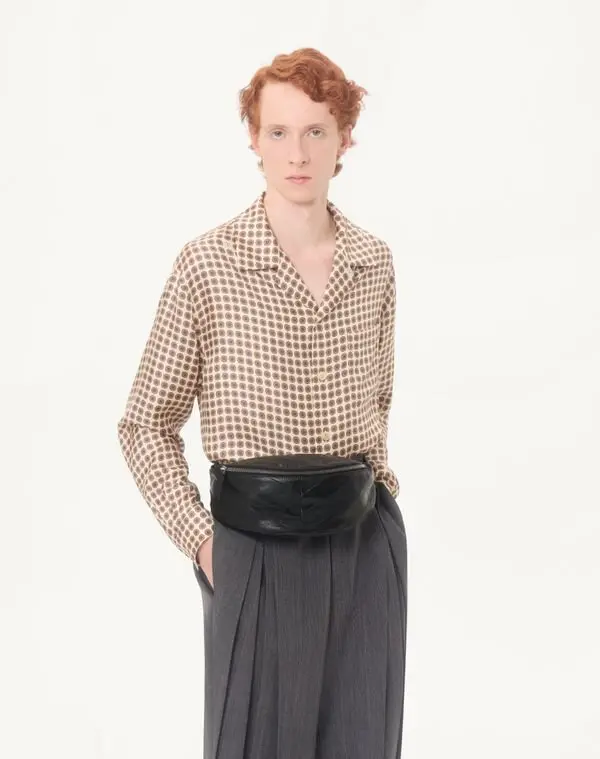 Valentino Garavani Jean Bum Bag In Patchwork Nappa Leather With Chevron Pattern