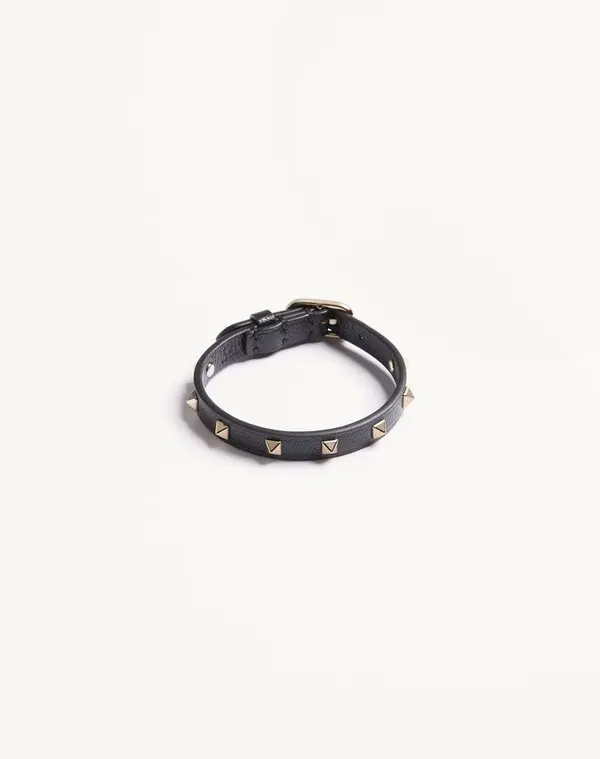 Valentino Garavani Spike Leather Bracelet - Black