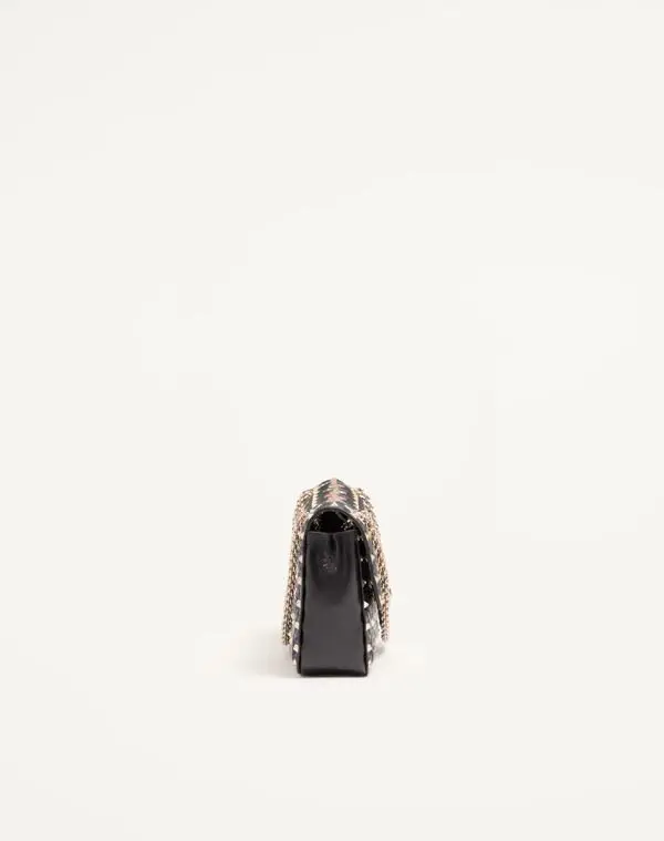 Valentino Garavani Rockstud Spike Medium Shoulder Bag In Embroidered Nappa Leather
