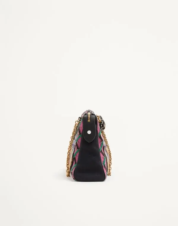 Valentino Garavani Panthea Medium Embroidered Shoulder Bag
