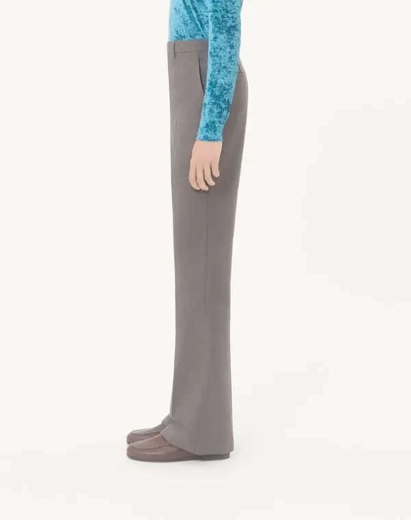 Valentino Garavani Trousers In Diagonal Melange Wool With Pressed Pleats